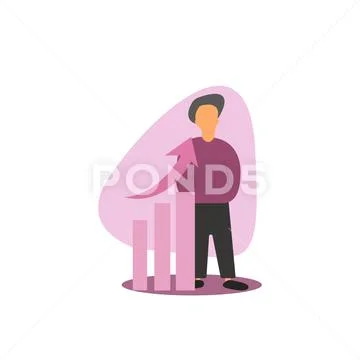 Man making presentation with diagrams showing growth: Royalty Free ...