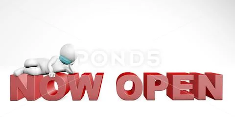 Man with mask lying relaxed now open 3d rendering ~ Clip Art #137393719