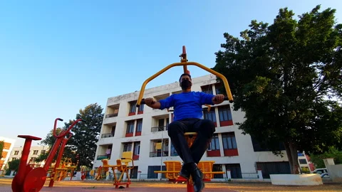 man masked at open air Jim during covid... | Stock Video | Pond5