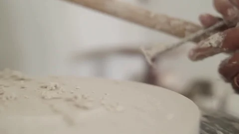 man modeling plaster cast pottery with c... | Stock Video | Pond5