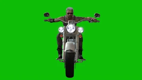 Man On Motorbike Green Screen Animation ... | Stock Video | Pond5