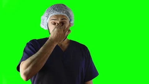 A man with a mustache in a medical unifo... | Stock Video | Pond5