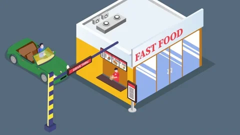 Man ordering foods with drive thru servi... | Stock Video | Pond5