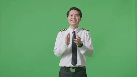Man Pilot Smiling And Clapping His Hands... | Stock Video | Pond5