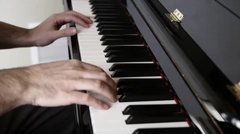 Man playing jazz on the piano inside his... | Stock Video | Pond5