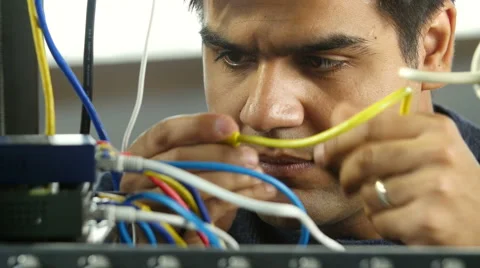 Plug In Ethernet Cable Stock Footage ~ Royalty Free Stock Videos | Pond5