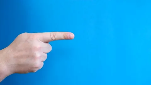 Man Pointing Finger Away on Chroma Key B... | Stock Video | Pond5