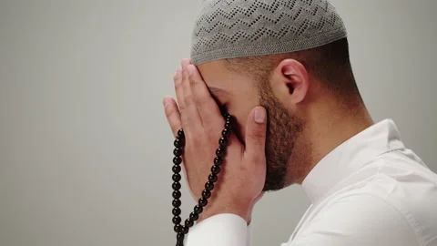 Man praying close-up, dua, islamic relig... | Stock Video | Pond5