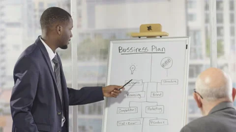 Man presenting a business plan | Stock Video | Pond5