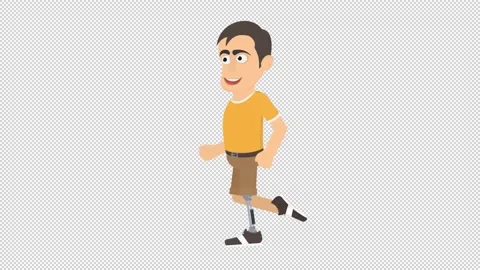Man with a prosthetic leg. Animation of ... | Stock Video | Pond5