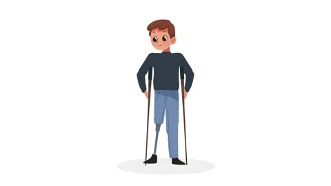 man with prosthetic leg character | Stock Video | Pond5