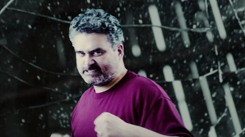 man punching at the screen | Stock Video | Pond5