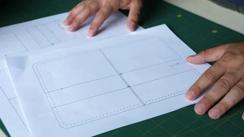 The man puts white sheets with drawings ... | Stock Video | Pond5