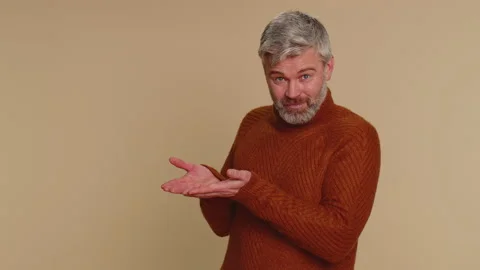 Man raising hands asking what why reason... | Stock Video | Pond5