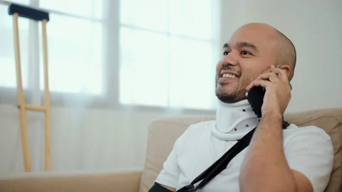 Man recovery from accident fracture brok... | Stock Video | Pond5