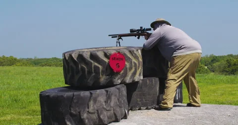 Man With Rifle At The Firing Point Durin... | Stock Video | Pond5