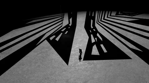 Man Running in Black & White Shadows Noi... | Stock Video | Pond5