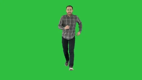 Man running on a Green Screen, Chroma Ke... | Stock Video | Pond5