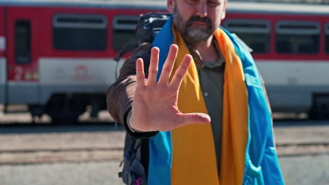 Man saying goodbye to his family leaving... | Stock Video | Pond5