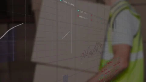 Man scanning technology display, overlay... | Stock Video | Pond5