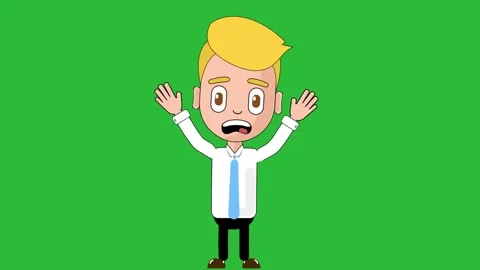 Man Scared Animation Character Loop Alph... | Stock Video | Pond5
