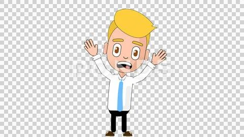 Man Scared Cartoon Character Alpha Avatar: Royalty Free #254303910