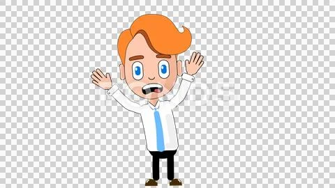 Man Scared Cartoon Character Alpha Avatar Illustration #254303924