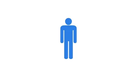 Man shape icon blue color animation on w... | Stock Video | Pond5
