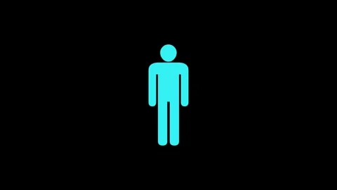 Man shape icon cyan color animation on b... | Stock Video | Pond5