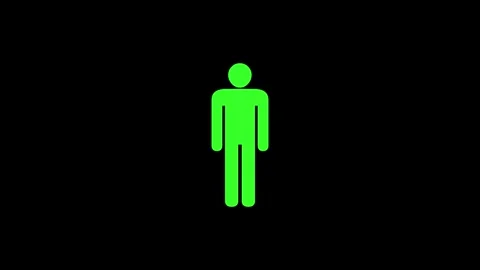 Man shape icon green color animation on ... | Stock Video | Pond5