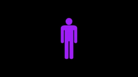 Man shape icon purple color animation on... | Stock Video | Pond5
