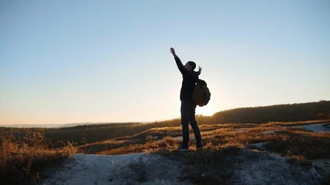 man silhouette striving for success hand... | Stock Video | Pond5