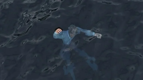 man sinking in the sea | Stock Video | Pond5