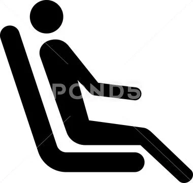 Man sitting on a chair sign. ~ Clip Art #260412019