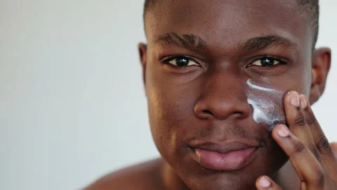 man skincare acne treatment african guy ... | Stock Video | Pond5