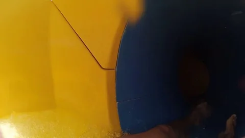 Man sliding in water park from water sli... | Stock Video | Pond5