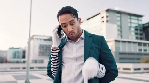 Man, smartphone and mimic with phone cal... | Stock Video | Pond5