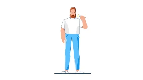 Man Speaking With Microphone in Hands 2D... | Stock Video | Pond5