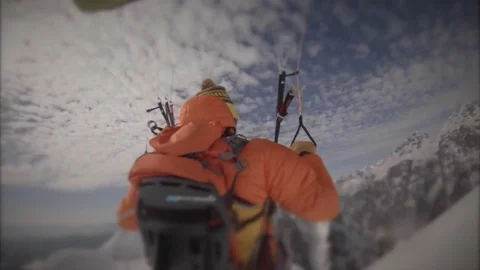 A man is speed flying riding above the s... | Stock Video | Pond5