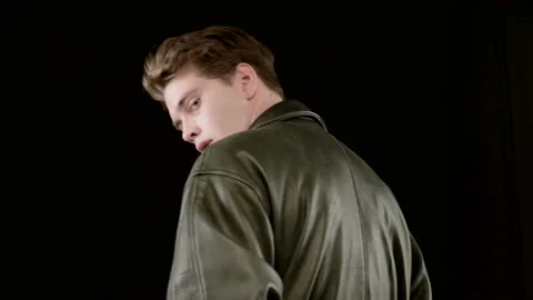 Man is standing his back and scared look... | Stock Video | Pond5