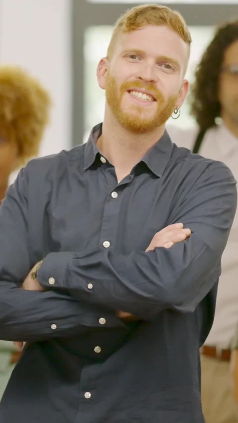 Man standing proud leading a teamwork in... | Stock Video | Pond5