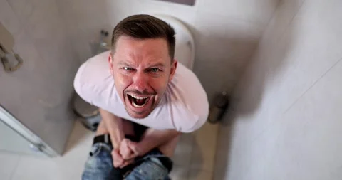 Man suffers from diarrhea constipation h... | Stock Video | Pond5