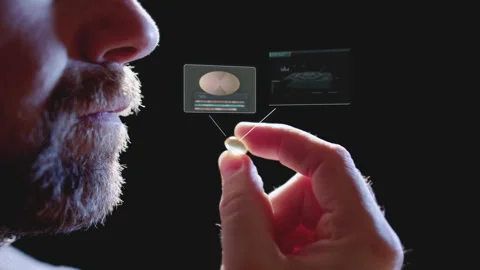Man swallows medical capsule motion Grap... | Stock Video | Pond5