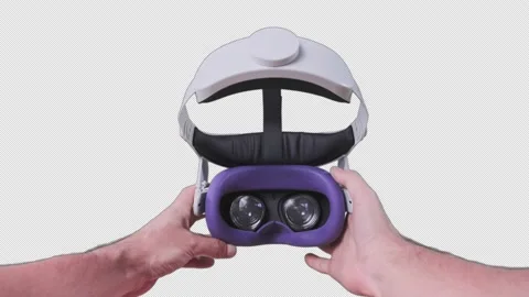 Man Taking on VR Headset on Transparent ... | Stock Video | Pond5