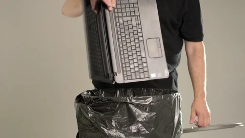 A man is throwing away a used and broken... | Stock Video | Pond5
