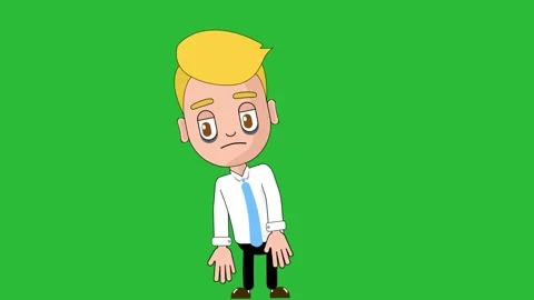 Man Tired Animation Character Loop Alpha | Stock Video | Pond5