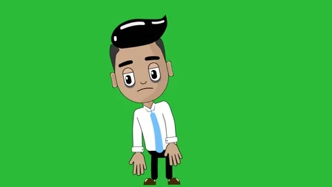 Man Tired Animation Character Loop Alpha | Stock Video | Pond5