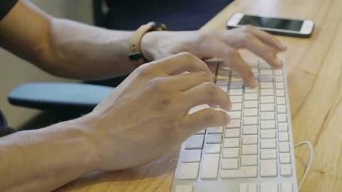 Man typing on keyboard | Stock Video | Pond5