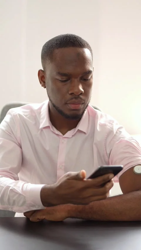 Man Using Continuous Glucose Remote Moni... | Stock Video | Pond5