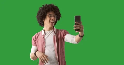 Man using mobile phone for video call on... | Stock Video | Pond5